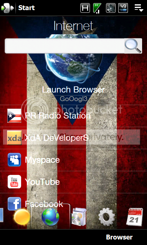 Can you change the default Google search on the TF3D internet tab ...
